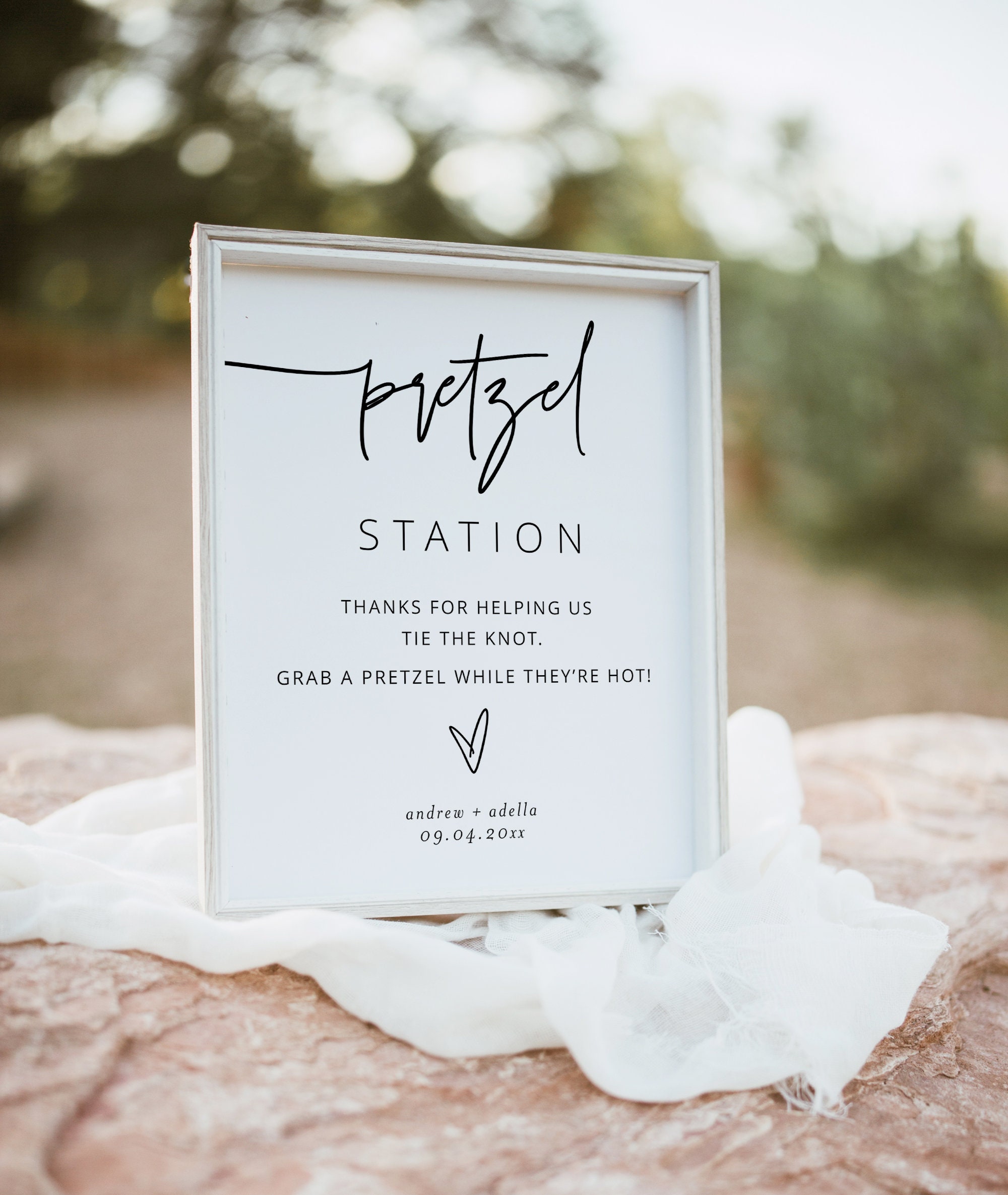 ELLIA | Pretzel Station Bar Sign, Pretzel Wedding Sign Editable ...