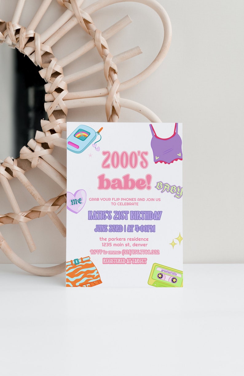 Y2k Birthday Party Invitation Y2k 2000s Birthday Invitation - Etsy