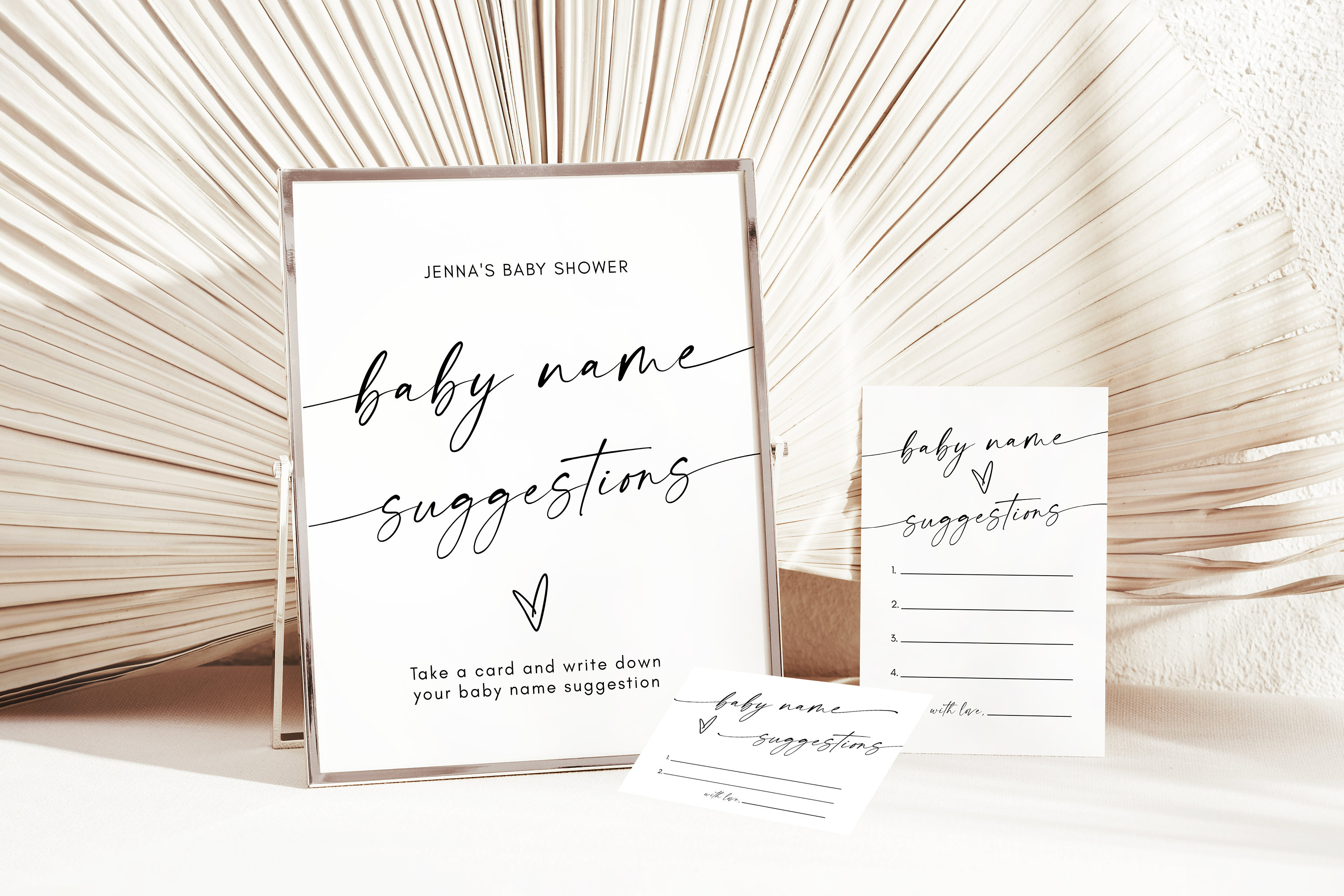 Baby Name Suggestions, Baby Name Ideas Game, Minimalist Baby Shower ...
