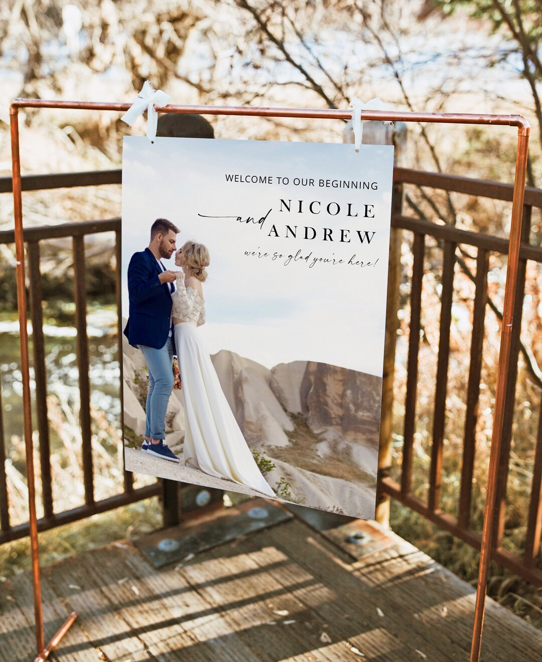 Photo Welcome Sign for Wedding, Modern Photo Welcome Poster Reception ...