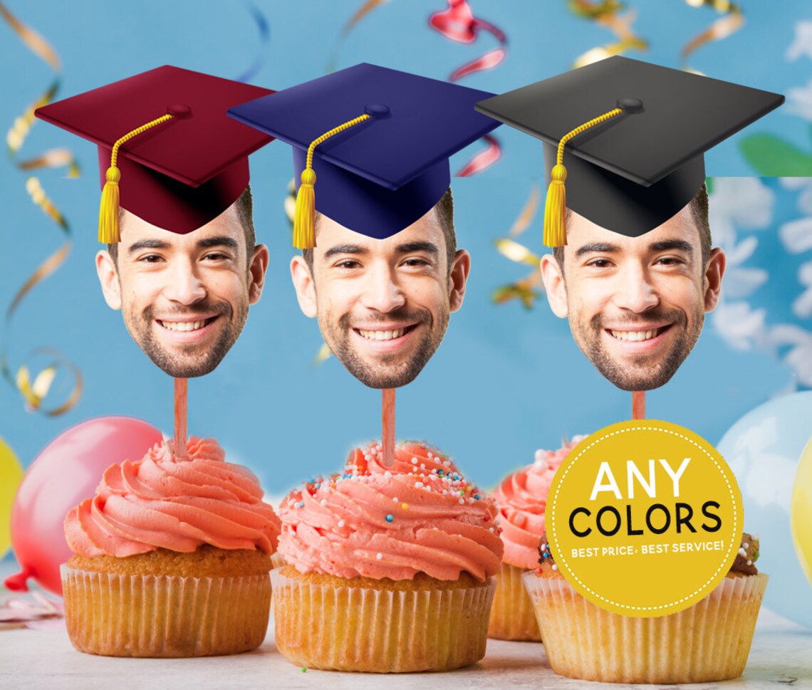 Graduation Hat Cupcake Toppers Graduation Party Decorations - Etsy