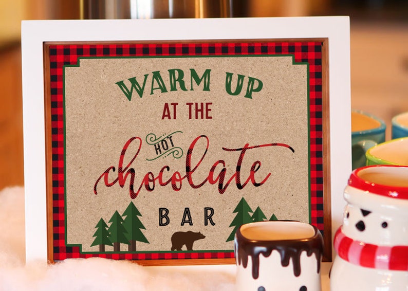 Hot Chocolate Bar sign Printable Hot Cocoa Bar Kit | Etsy