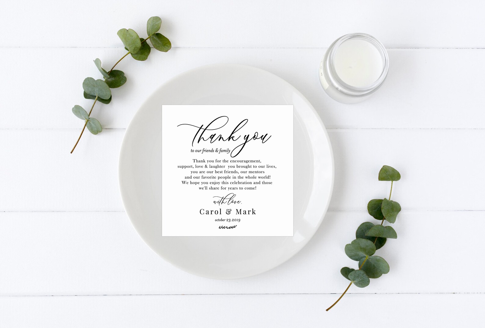 Wedding Table Thank You Card Template Printable Thank You - Etsy