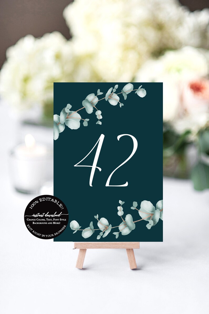 Rustic Table Numbers Wedding Template, Gold Table Numbers, Table ...