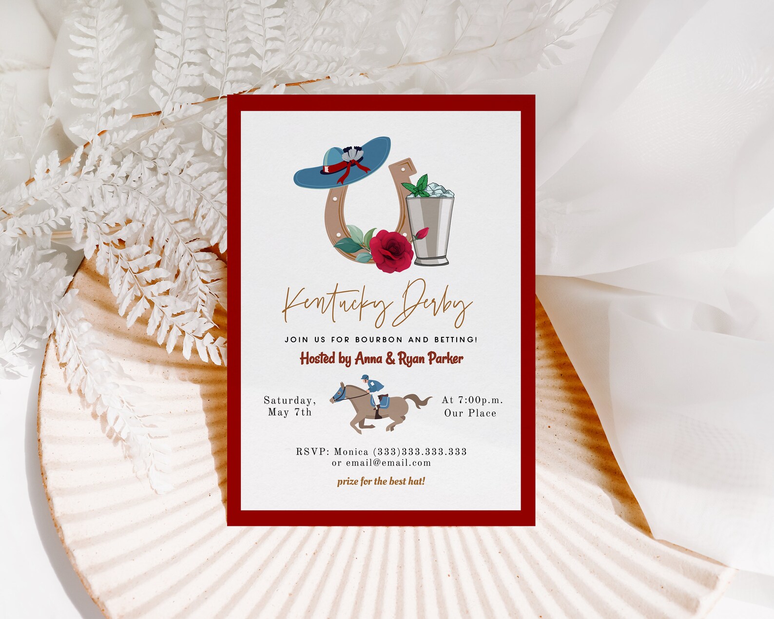 Kentucky Derby Party Invitation, Talk Derby to Me Invitation, Run for ...
