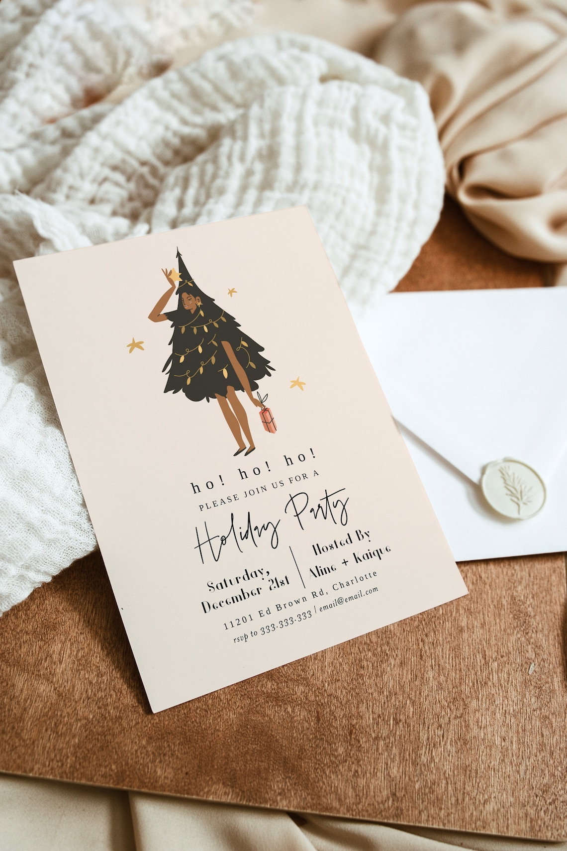 Christmas Party Invitation Santa Hat Editable Invitation - Etsy