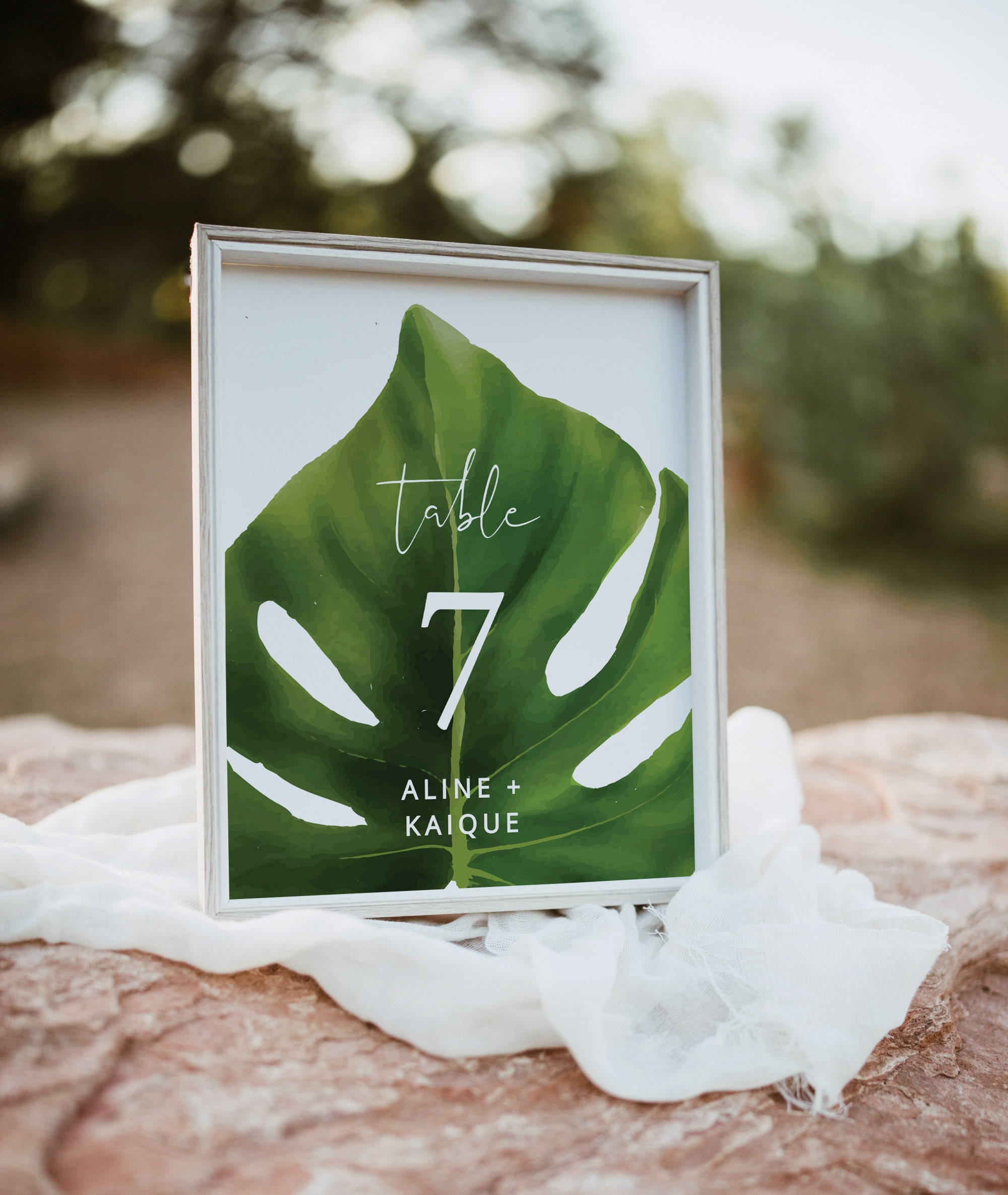 Modern Greenery Table Number Template Tropical Wedding Table - Etsy