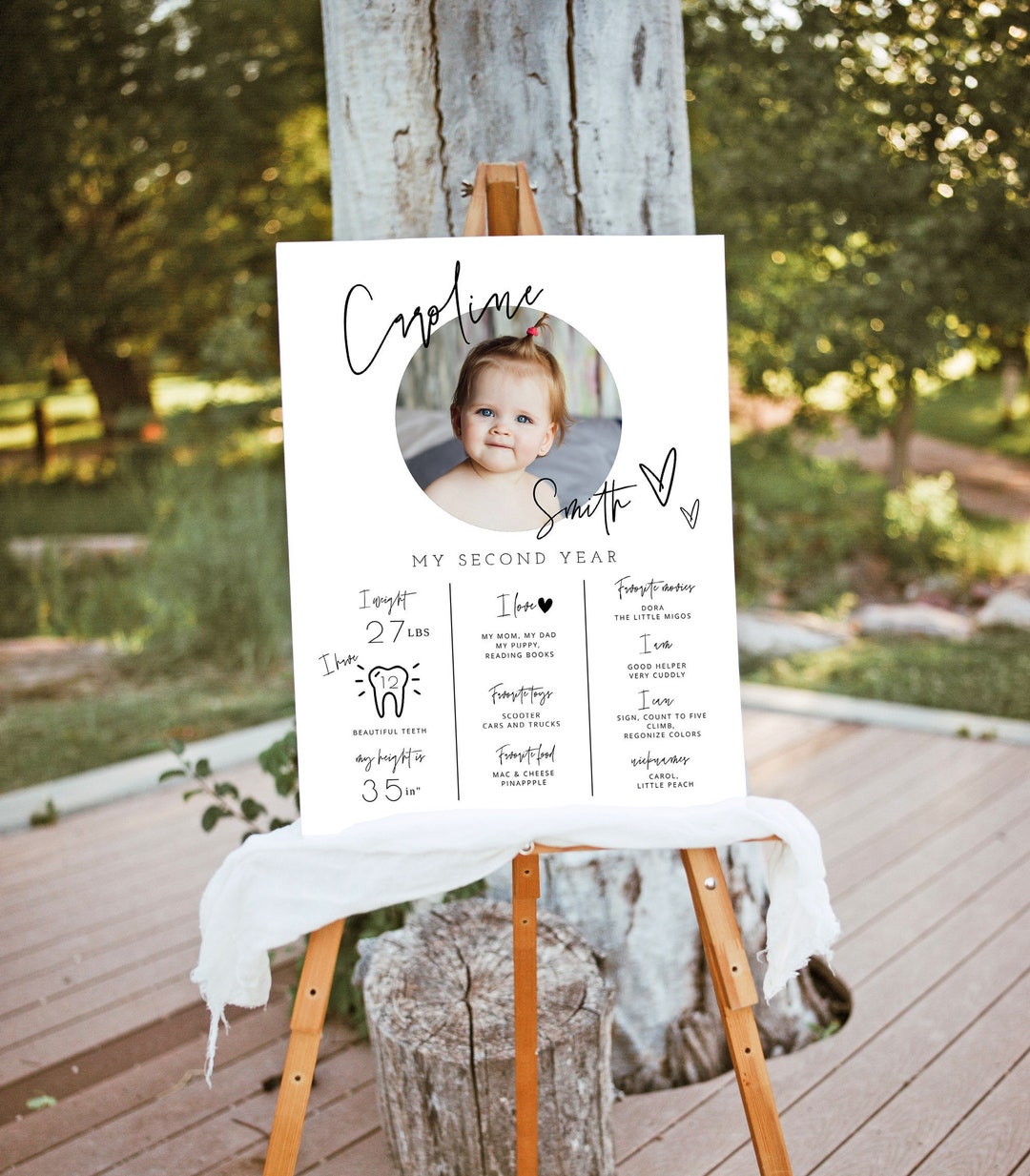 Second Birthday Milestone Poster, Minimalist Milestone Sign Boy, Baby's ...