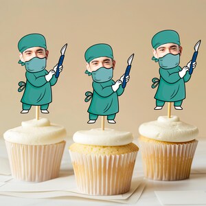 Surgeon Doctor Cupcake Toppers Graduation Printable, Anesthesiologist ...