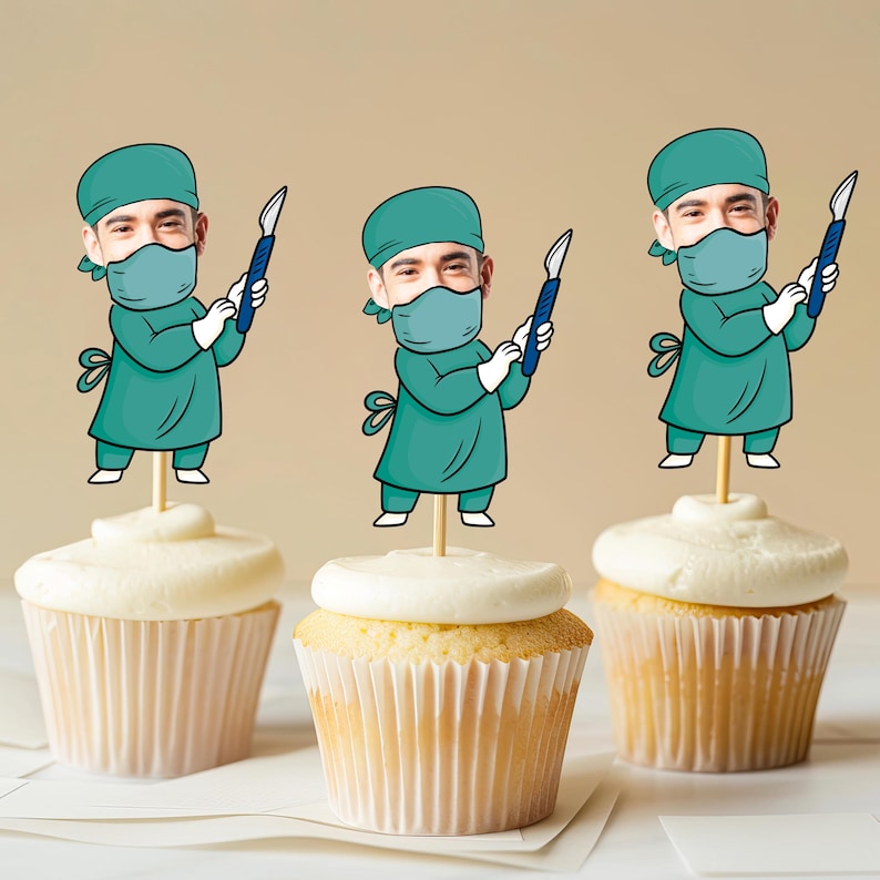 Surgeon Doctor Cupcake Toppers Graduation Printable, Anesthesiologist ...