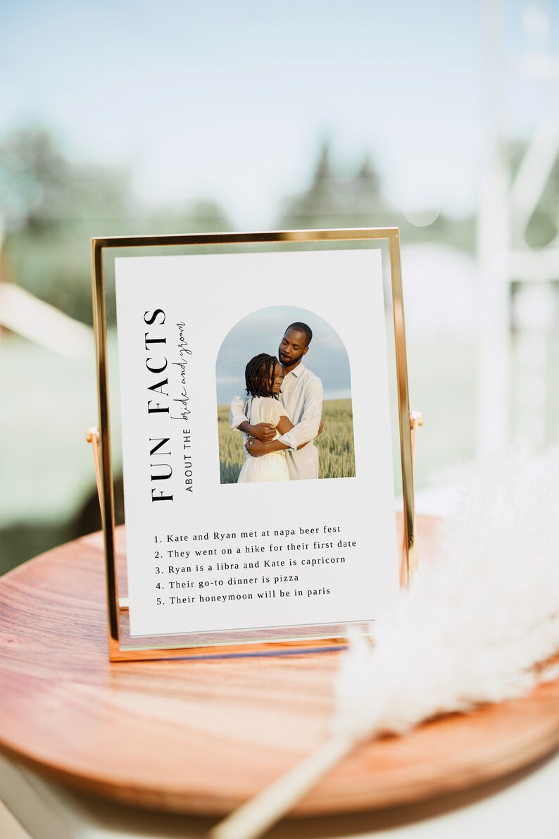 Wedding Fun Facts Template Fun Facts Cards for Wedding - Etsy