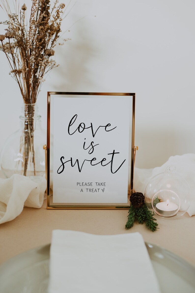 JILL | Modern Love is Sweet Sign Template, Wedding Love is Sweet Sign ...