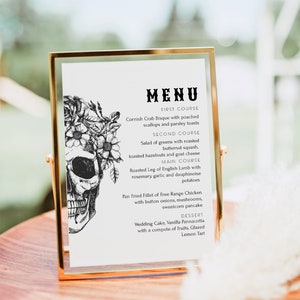 Skull Gothic Menu Editable Template, Let's Eat Halloween Menu, Gothic ...
