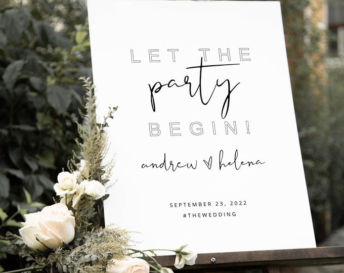 Reception Welcome Sign Template, Let the Party Begin, Let's Do This ...