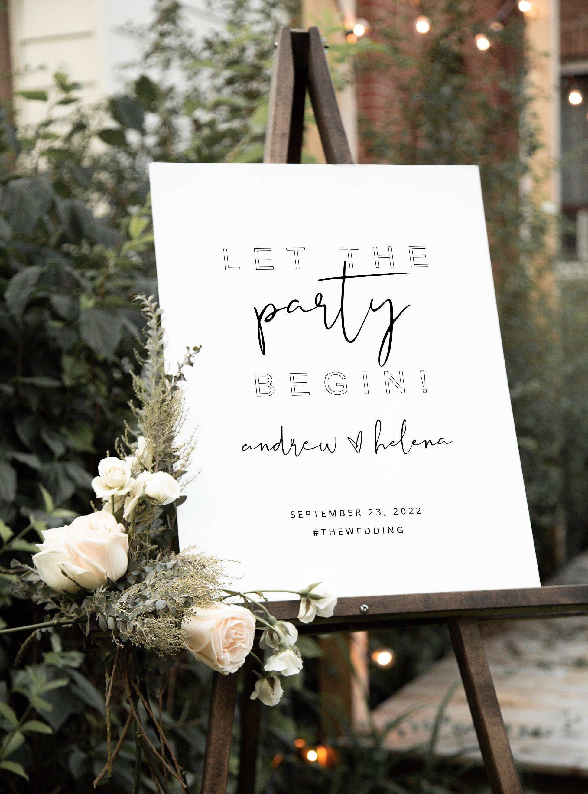 Let the Party Begin Wedding Sign Modern Wedding Reception - Etsy