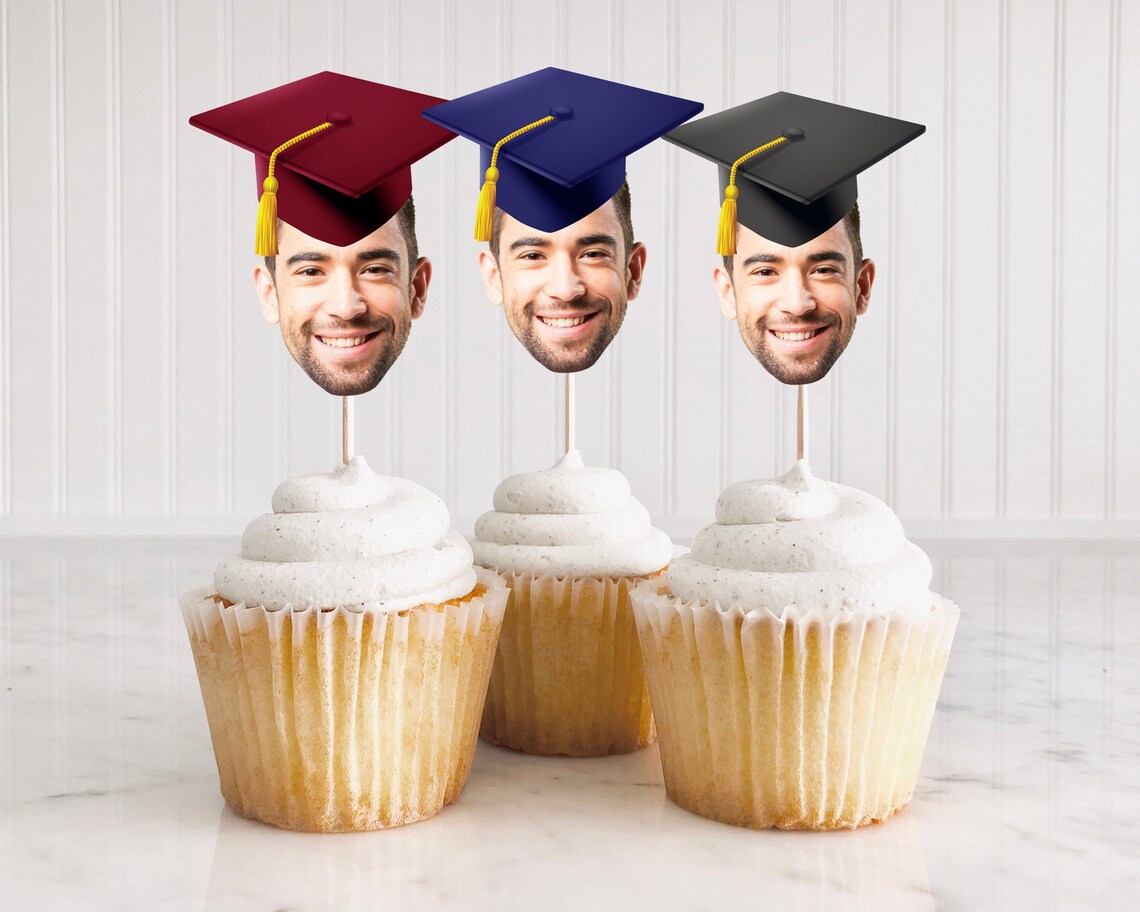 Graduation Hat Cupcake Toppers Graduation Party Decorations - Etsy