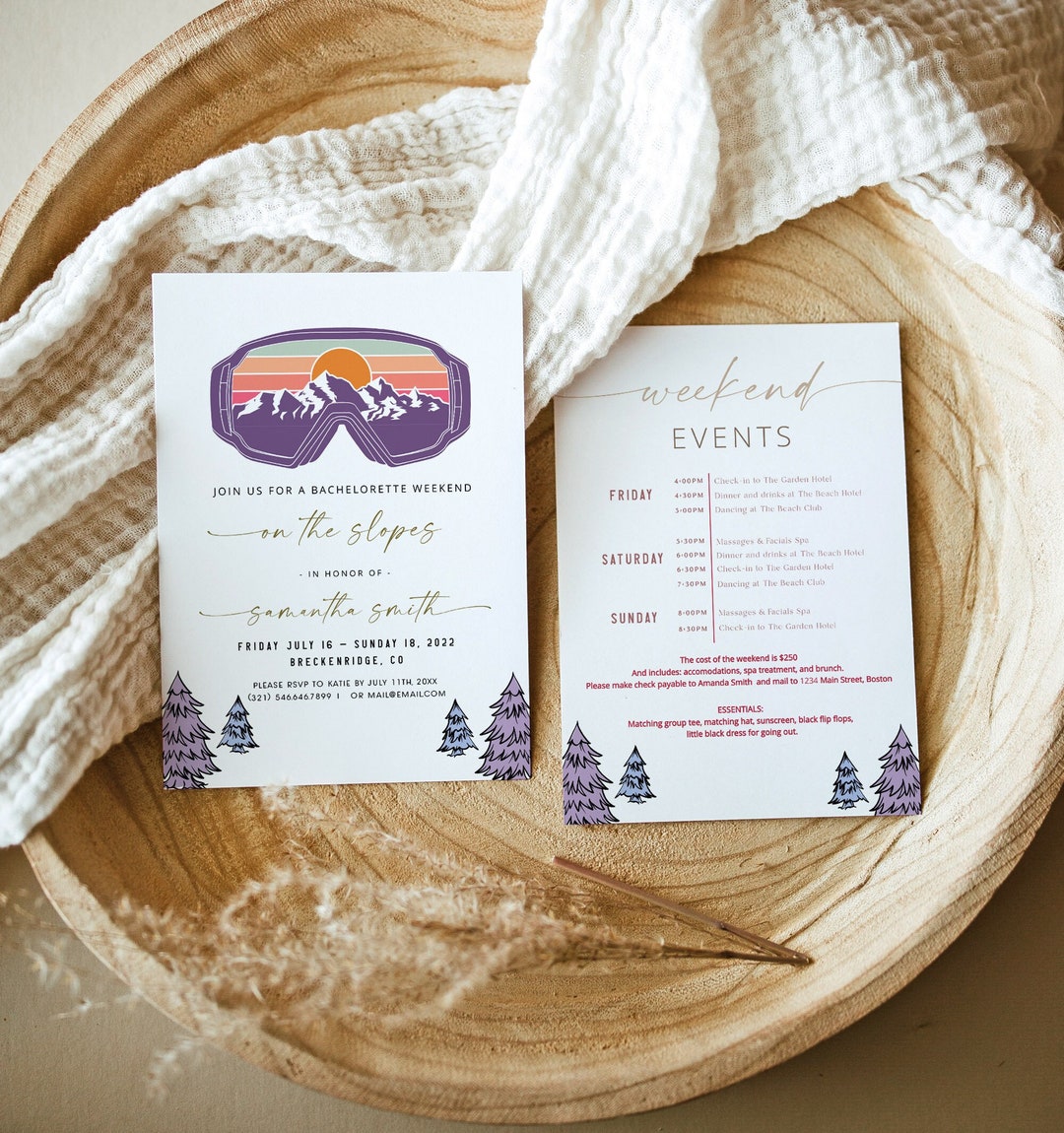 Snowboarding Bachelorette Invitation Printable, Ski Bachelorette ...