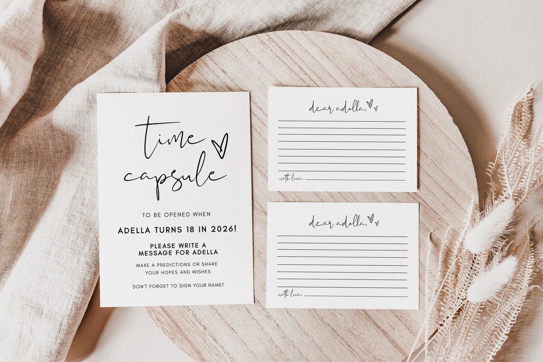 Minimalist Time Capsule Template, Modern Time Capsule First Birthday ...
