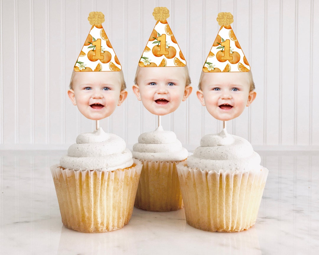 Orange Cupcake Topper Printable, Little Cutie Orange Cupcake Toppers ...