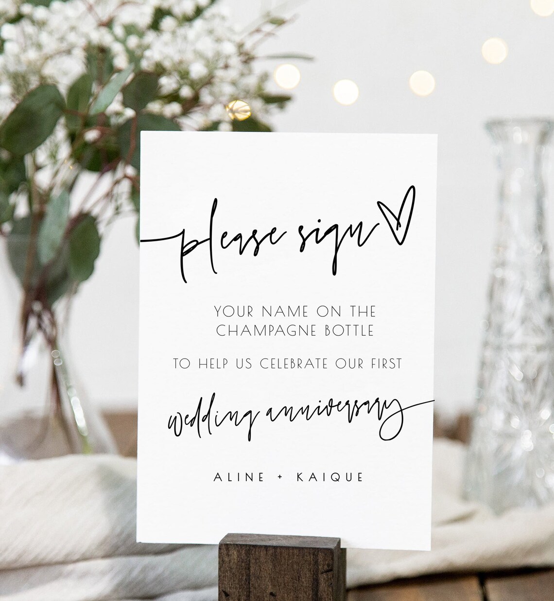 Please Sign Your Name on Our Champagne Bottle Wedding Bottle - Etsy
