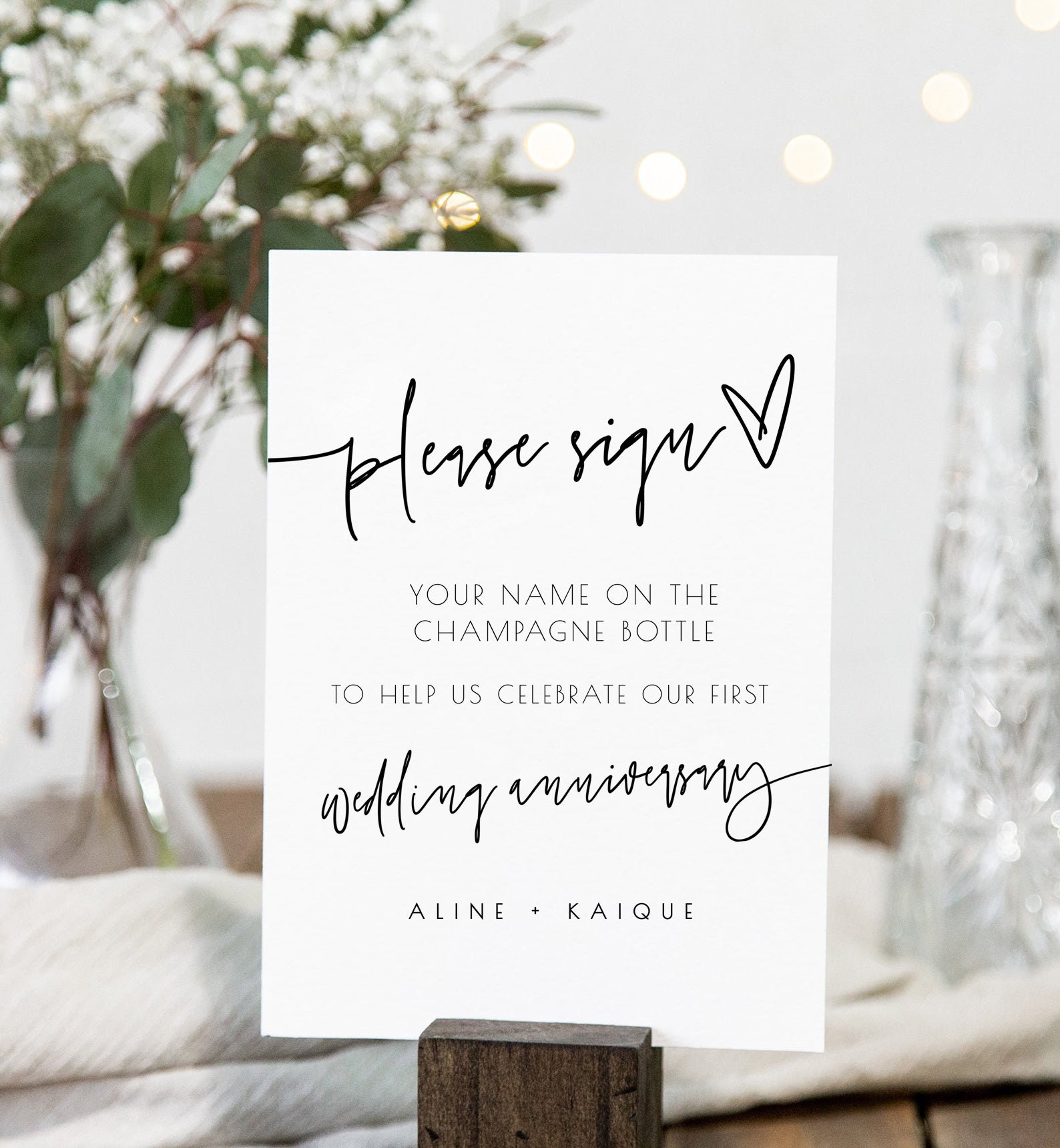 Please Sign Your Name on Our Champagne Bottle Wedding Bottle - Etsy