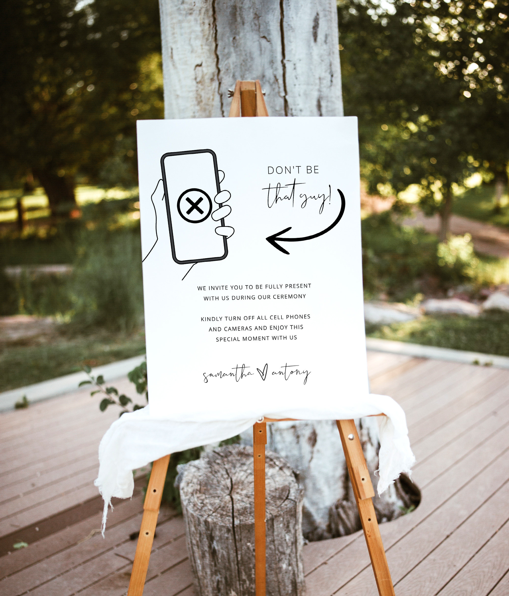 Don't Be This Guy Wedding Sign, Don't Be That Guy Sign, Modern ...