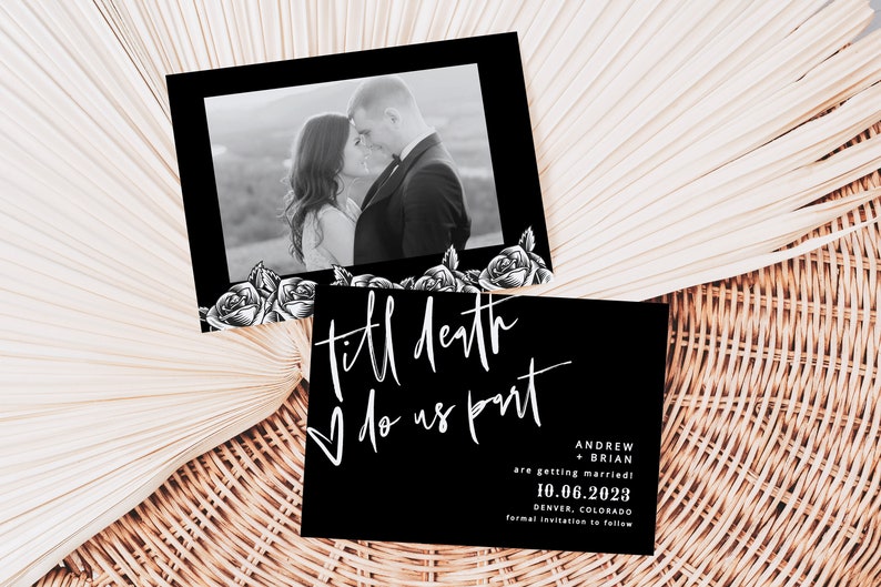 Halloween Save the Date Template Modern Black Save the Date - Etsy