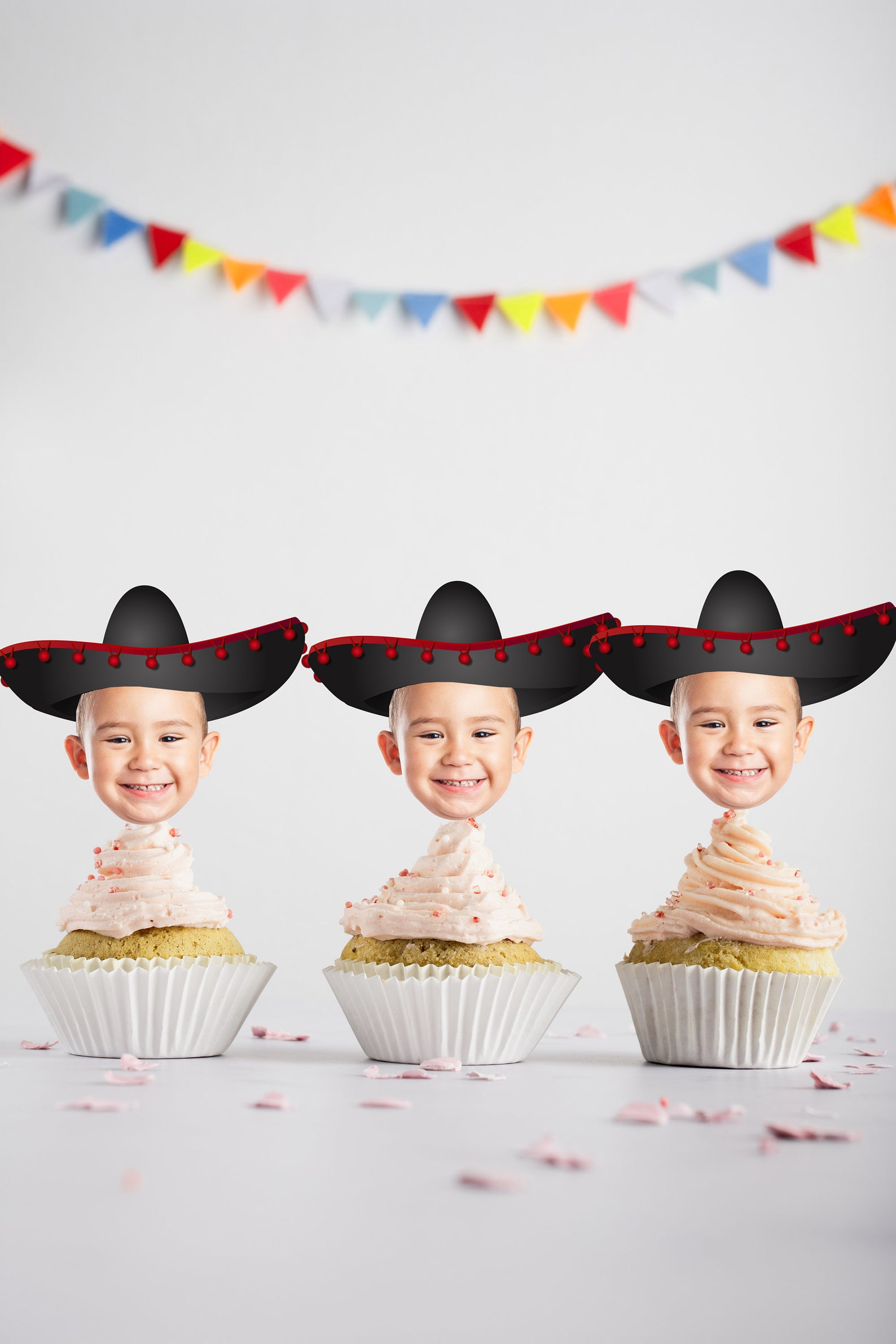 Sombrero Cupcake Topper Printable, Fiesta Cupcake Topper, Face Cut Out ...