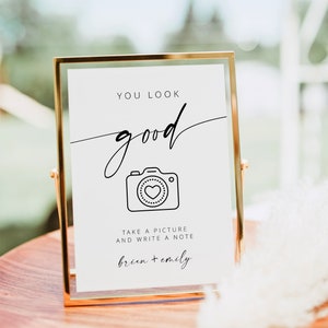 You Look Good Wedding Sign, Photo Guestbook Sign, Unique Guest Book ...