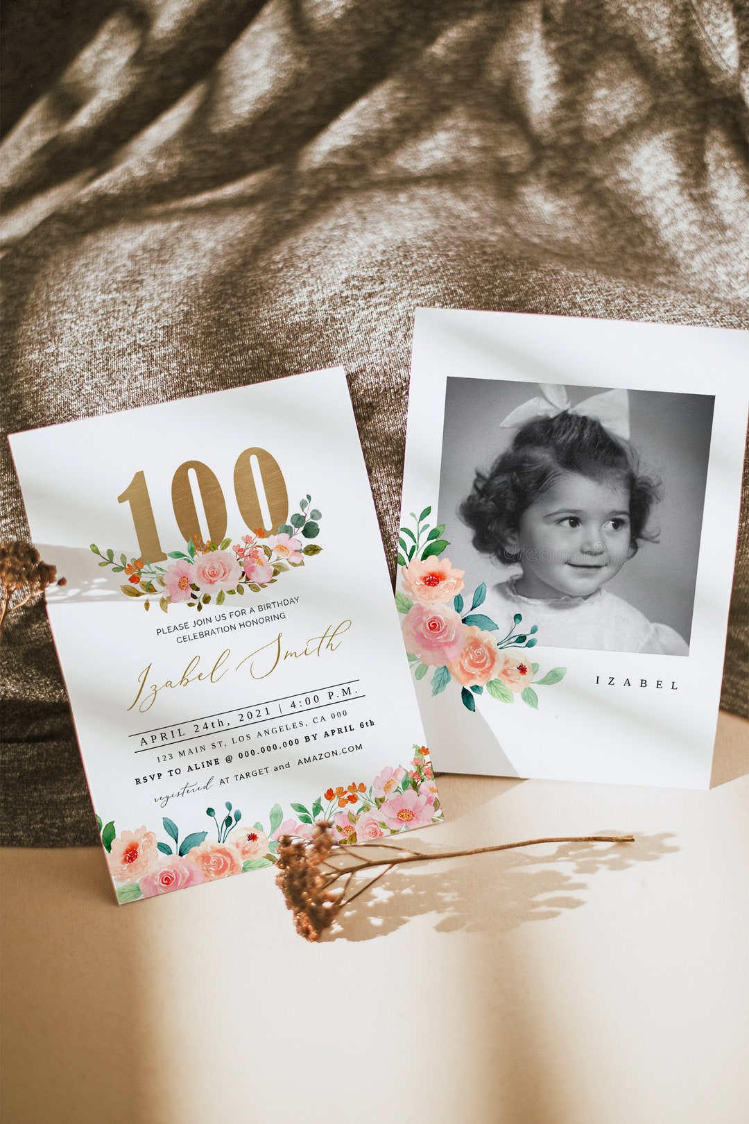 100th Birthday Invitation, Cheers to 100 Years, Adult ONE HUNDRED ...