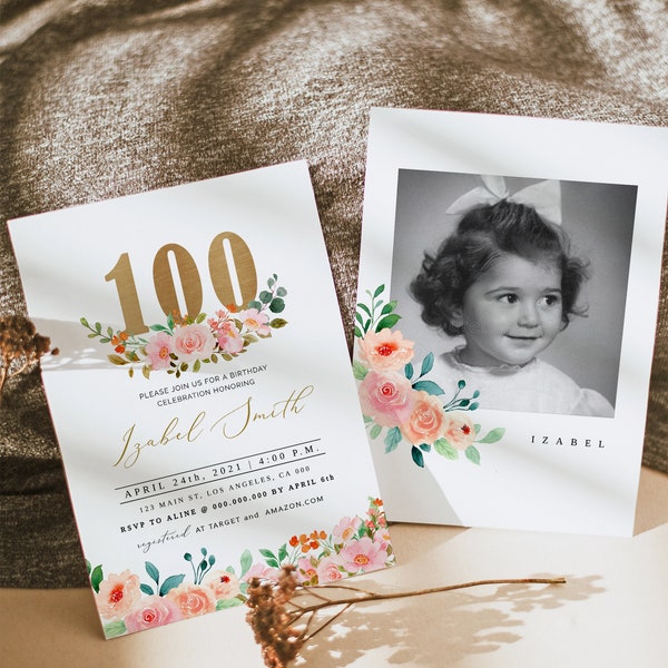 One Hundred Birthday Invitation - Etsy