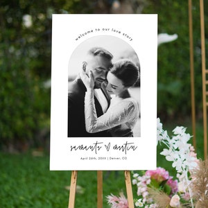 Photo Welcome Sign Template, Welcome to Our Love Story, Welcome to Our ...