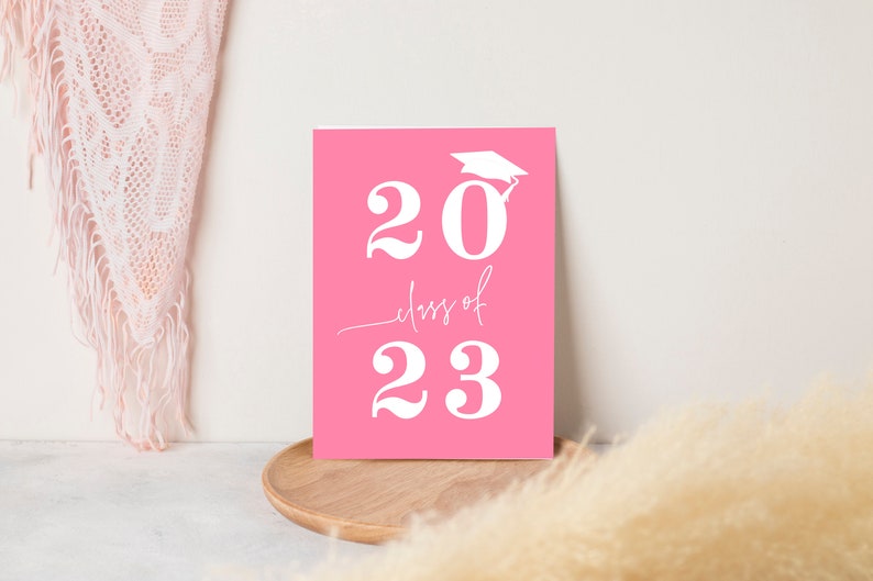 Hot Pink Graduation Invitation Template Hot Pink Graduation - Etsy