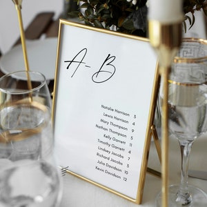 5x7 Alphabetical Seating Chart Template, Table Seating Chart Printable ...