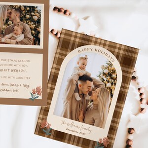 Bohemian Holiday Card Template, Hygge Modern Boho Photo Christmas Card ...