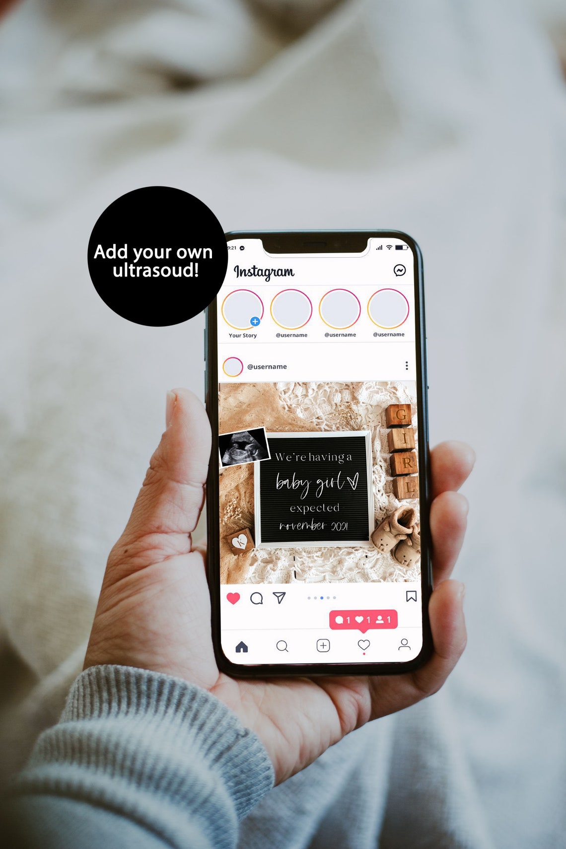 Milena | Edit-yourself It's a Girl Announcement for Social Media, Baby ...