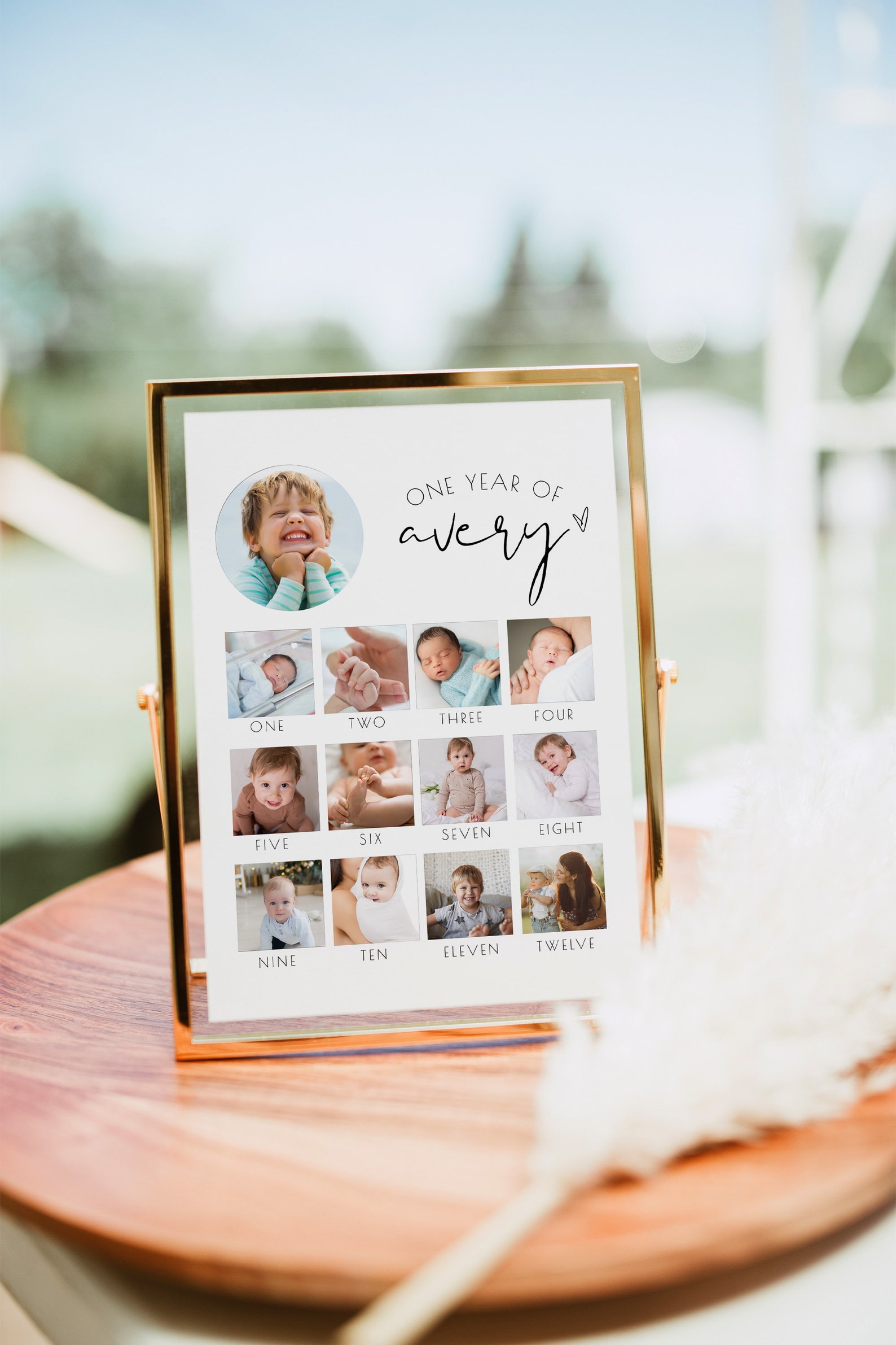 First Birthday Photo Milestone Collage 1st Birthday Photo - Etsy