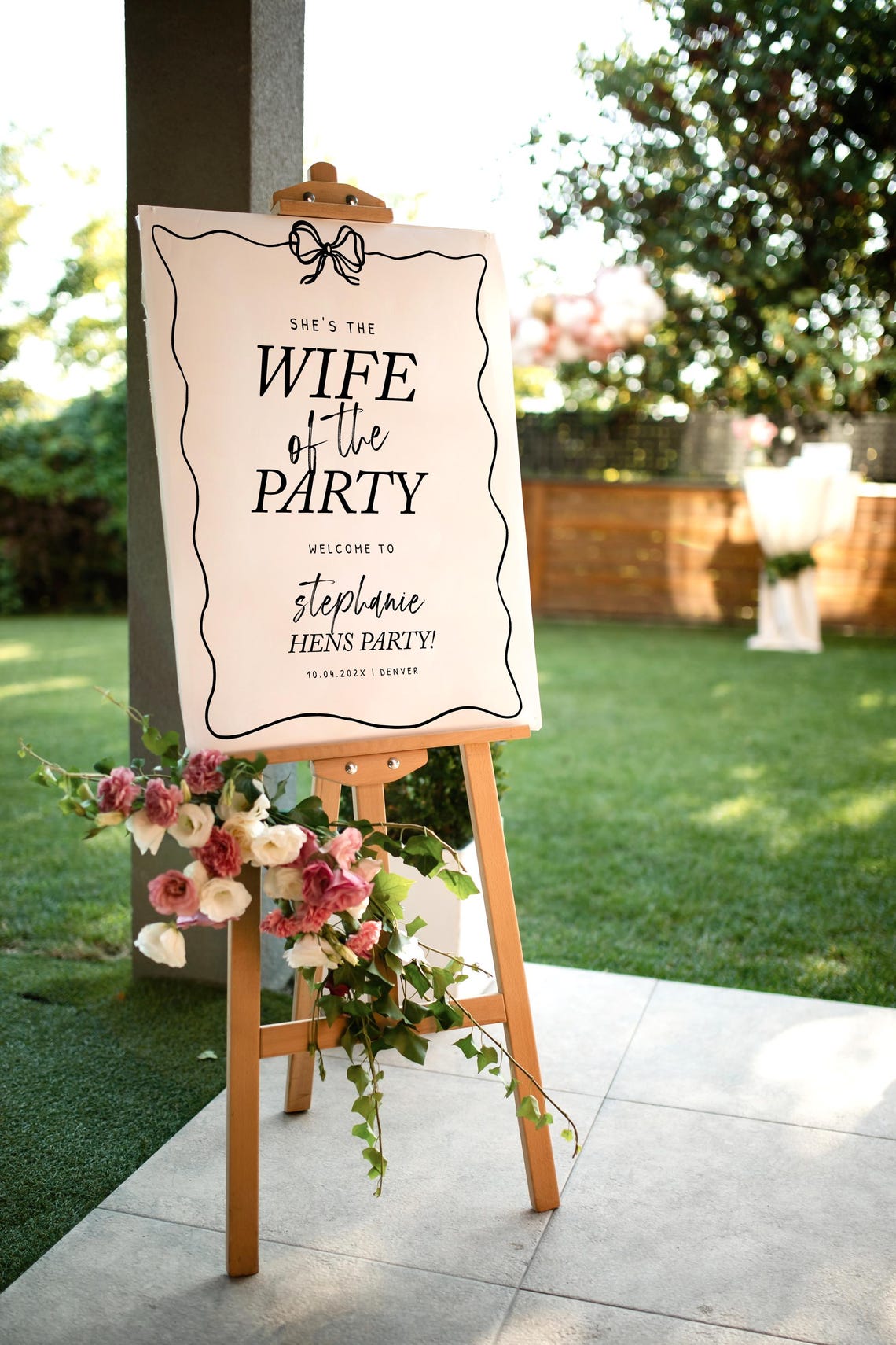Wife of the Party Sign, Wife of the Party Bachelorette Decor, Pink and ...