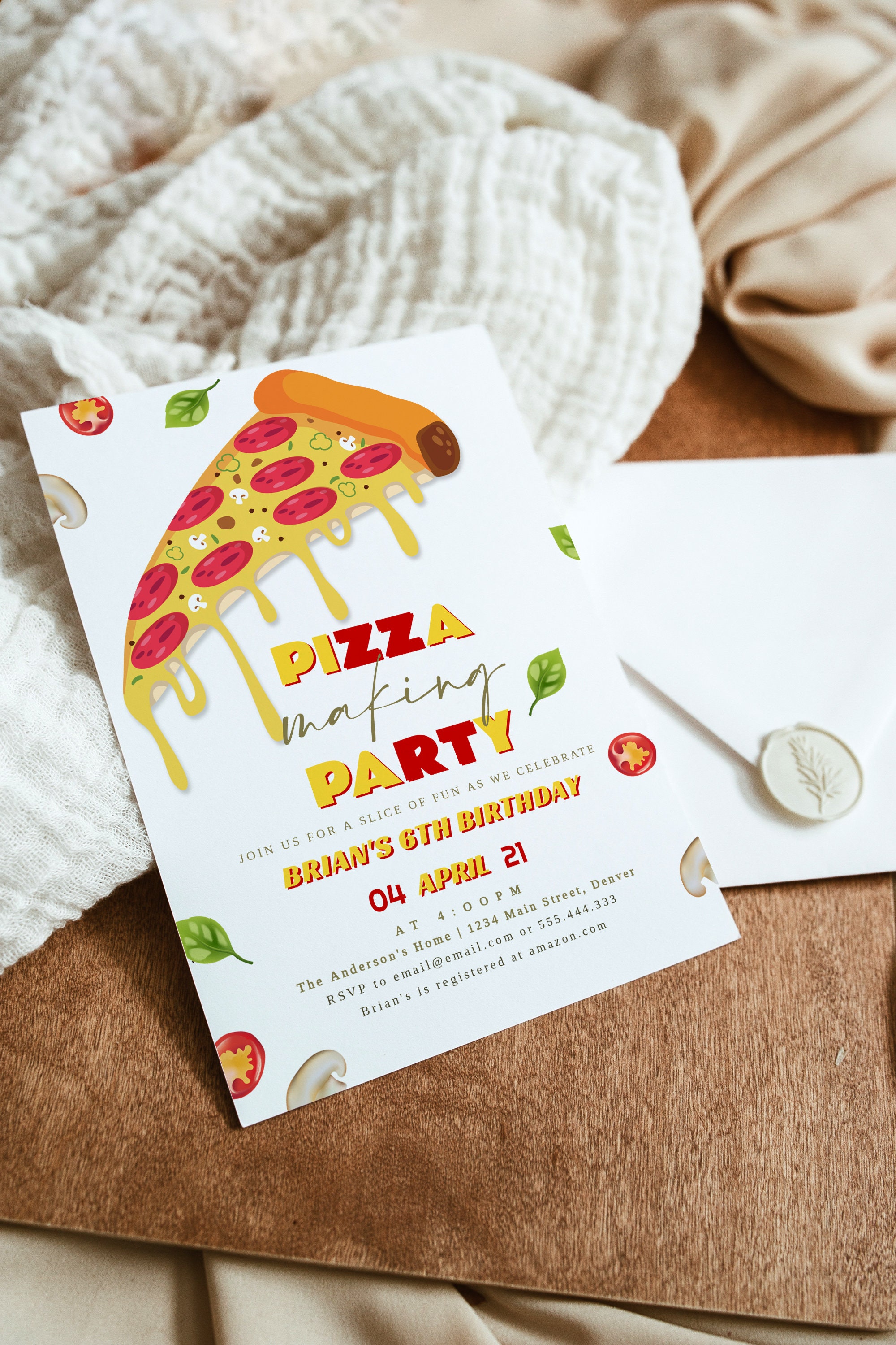Andrew Pizza Making Party Invitation Printable Pizza - Etsy