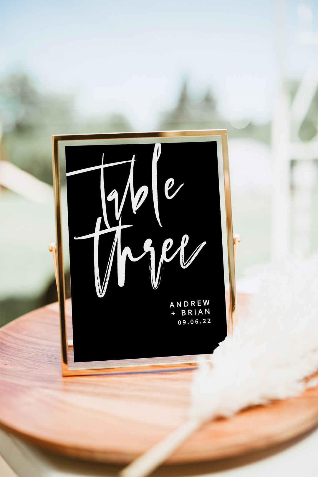 ELLIA | Modern Table Numbers Black, Editable Black Table Numbers ...