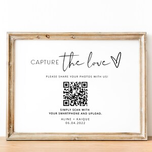 CIARA | Wedding Capture the Love Sign, Wedding QR Code Sign, Modern ...