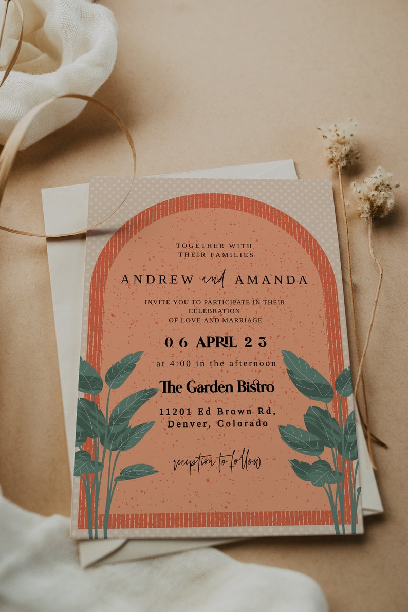 LANA Rust Wedding Invitation Template Desert Wedding - Etsy