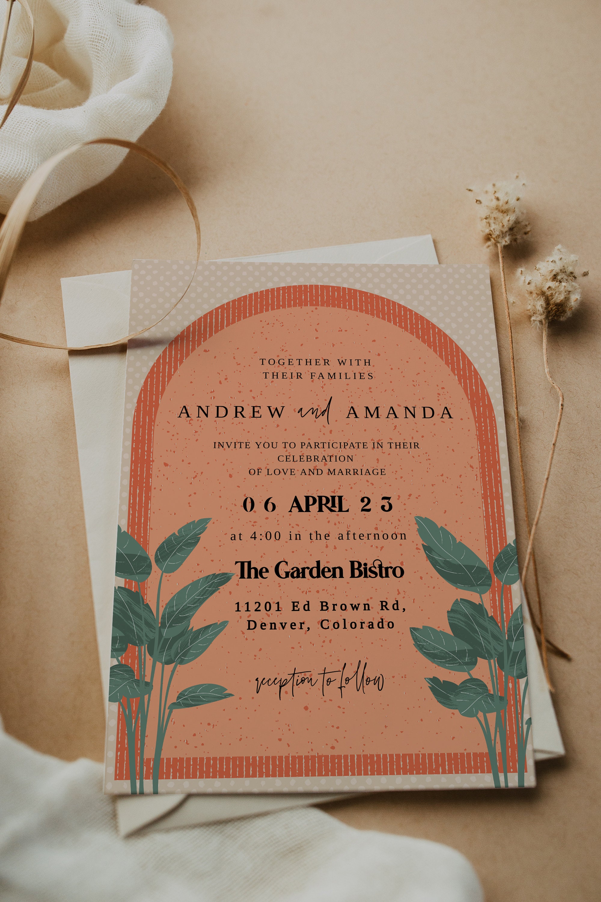 LANA Rust Wedding Invitation Template Desert Wedding - Etsy