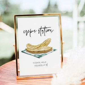 Crepe Wedding Bar Sign Template, Crepe Station Sign, Crepe Bar Sign ...