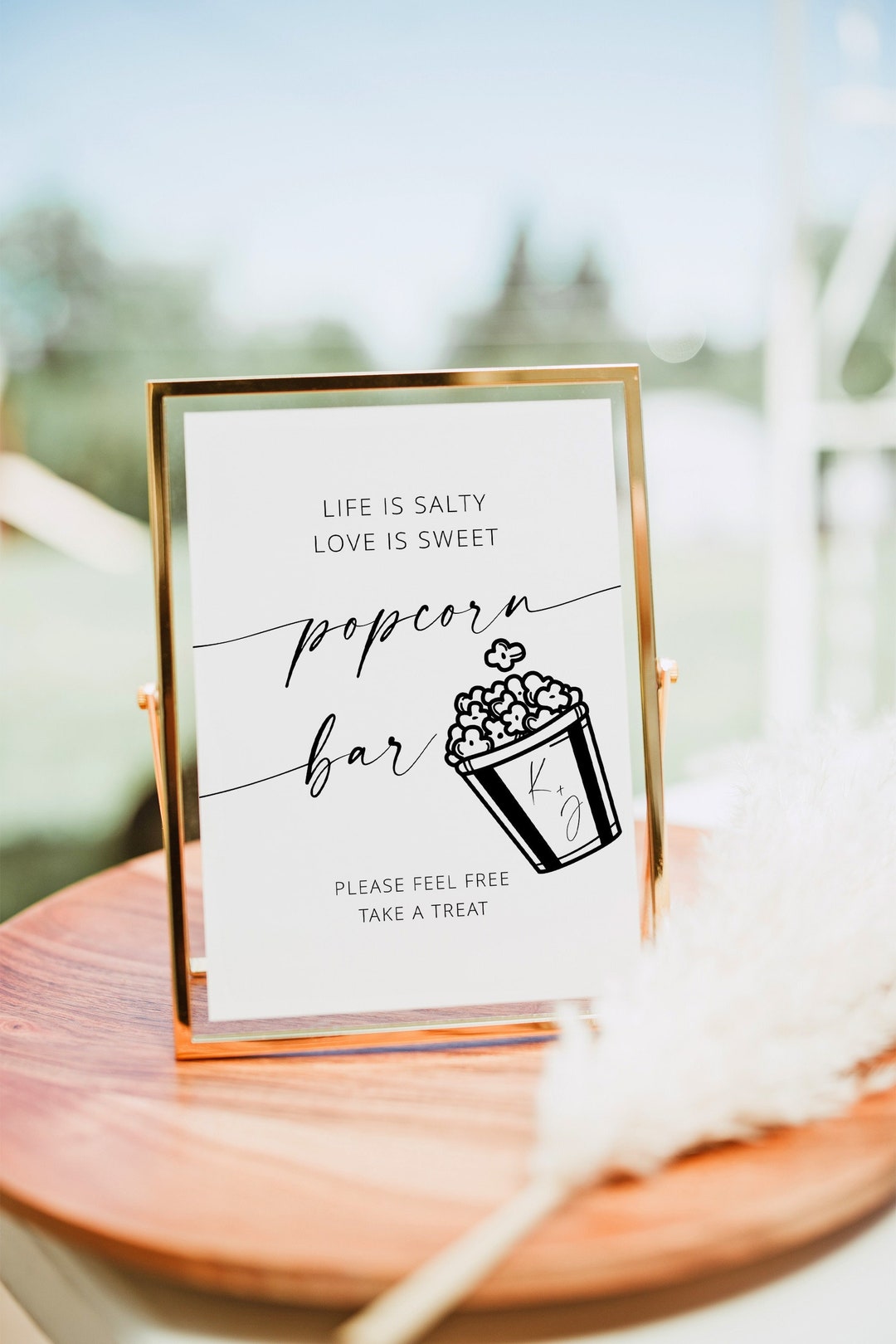 Wedding Popcorn Bar Sign Template, Let's Get This Party Poppin' Sign ...
