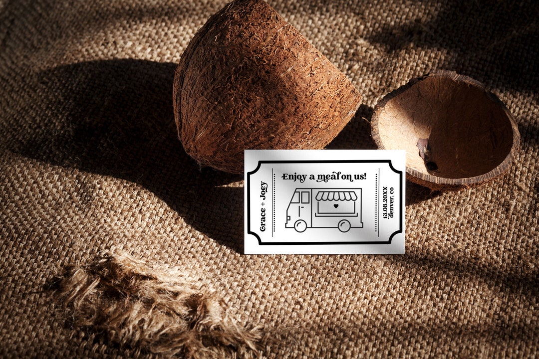 Wedding Food Tickets Wedding Food Truck Ticket Template, Wedding Drink ...