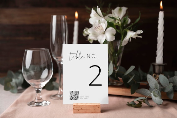 Table Number QR Code Wedding Table Card Qr Code Template - Etsy