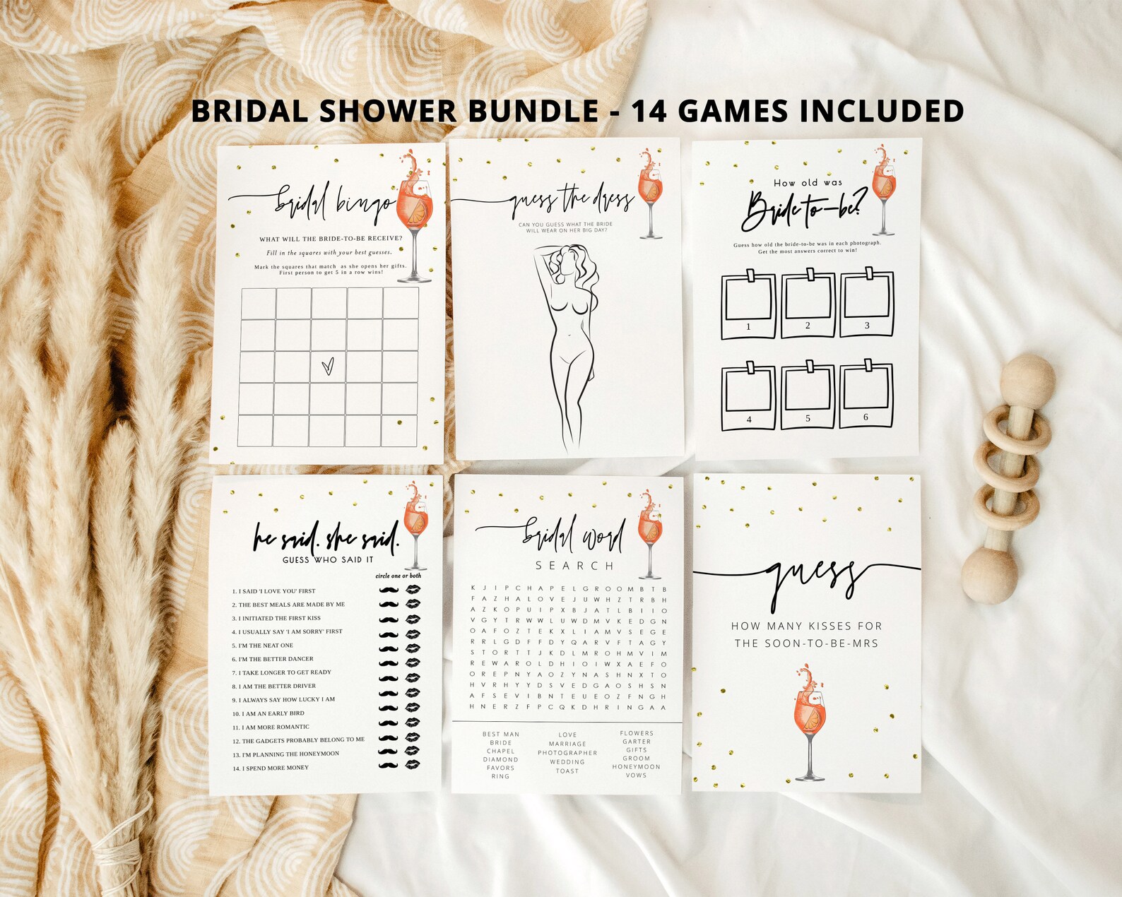 Aperol Spritz Bridal Shower Games Bundle Cocktail Party - Etsy