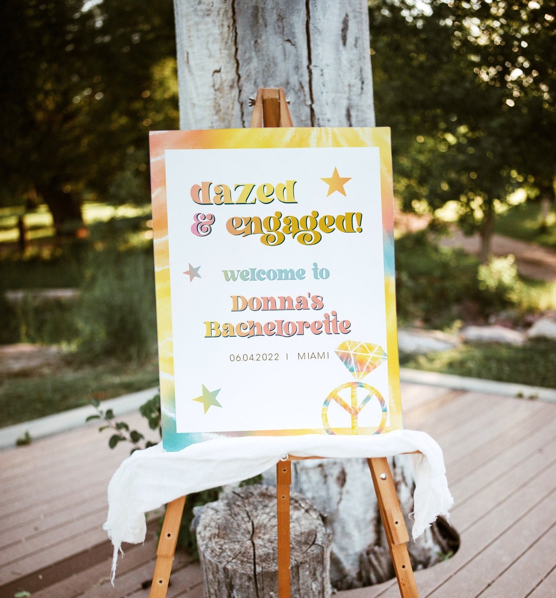 DONNA Tie Dye Bachelorette Welcome Sign Tie Dye Welcome - Etsy
