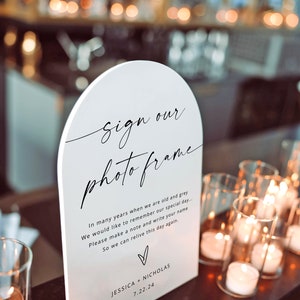 Sign Our Photo Frame Sign, Wedding Guestbook Sign Ideas, Modern Guest ...